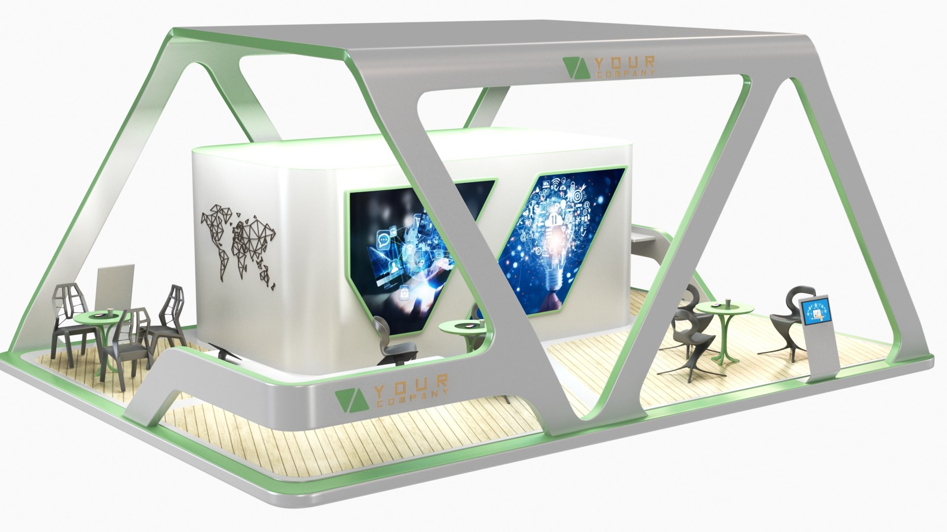 Futuristic Exhibition Stand Collection 7 3D model - TurboSquid 1903984