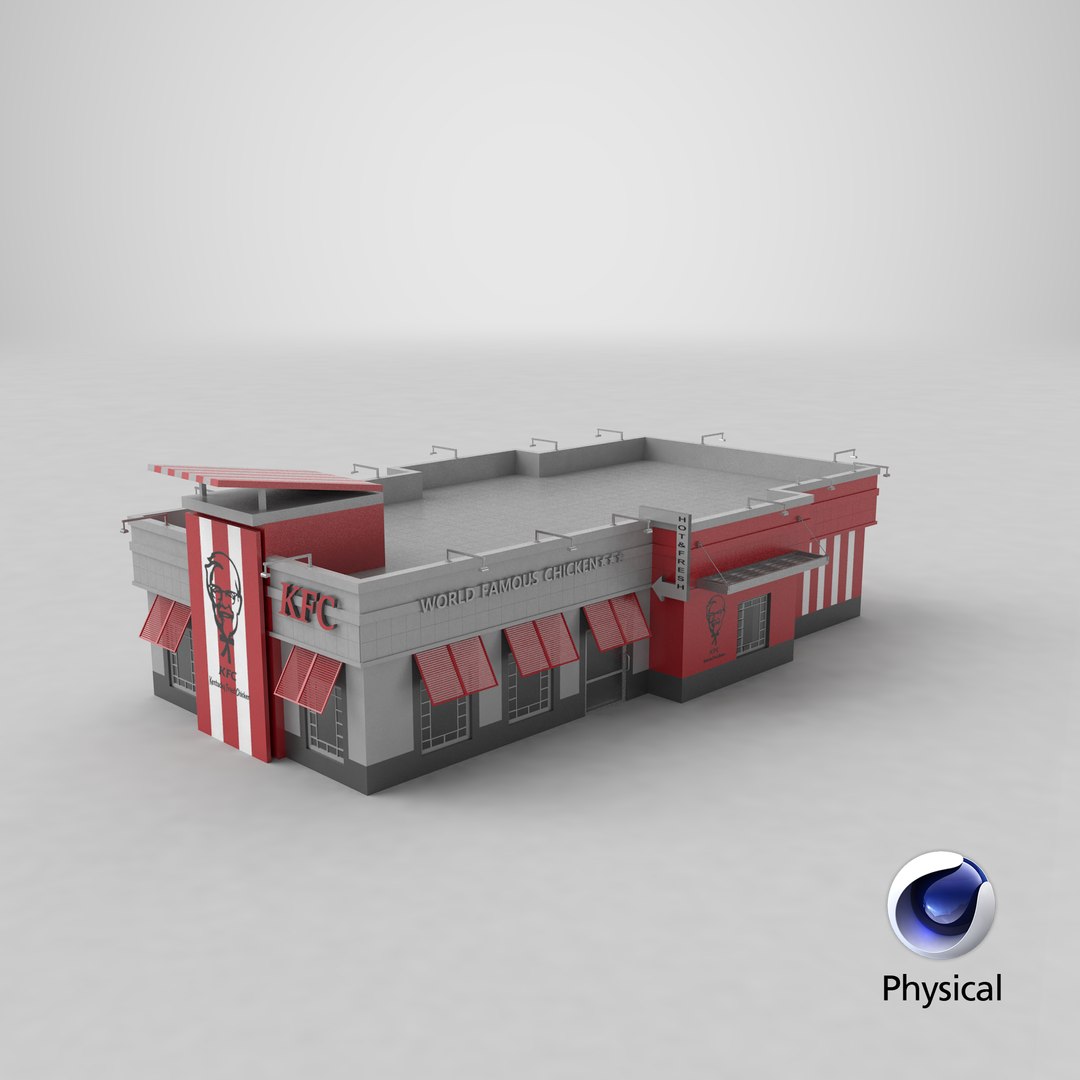 3D Detailed KFC Building - TurboSquid 2013489