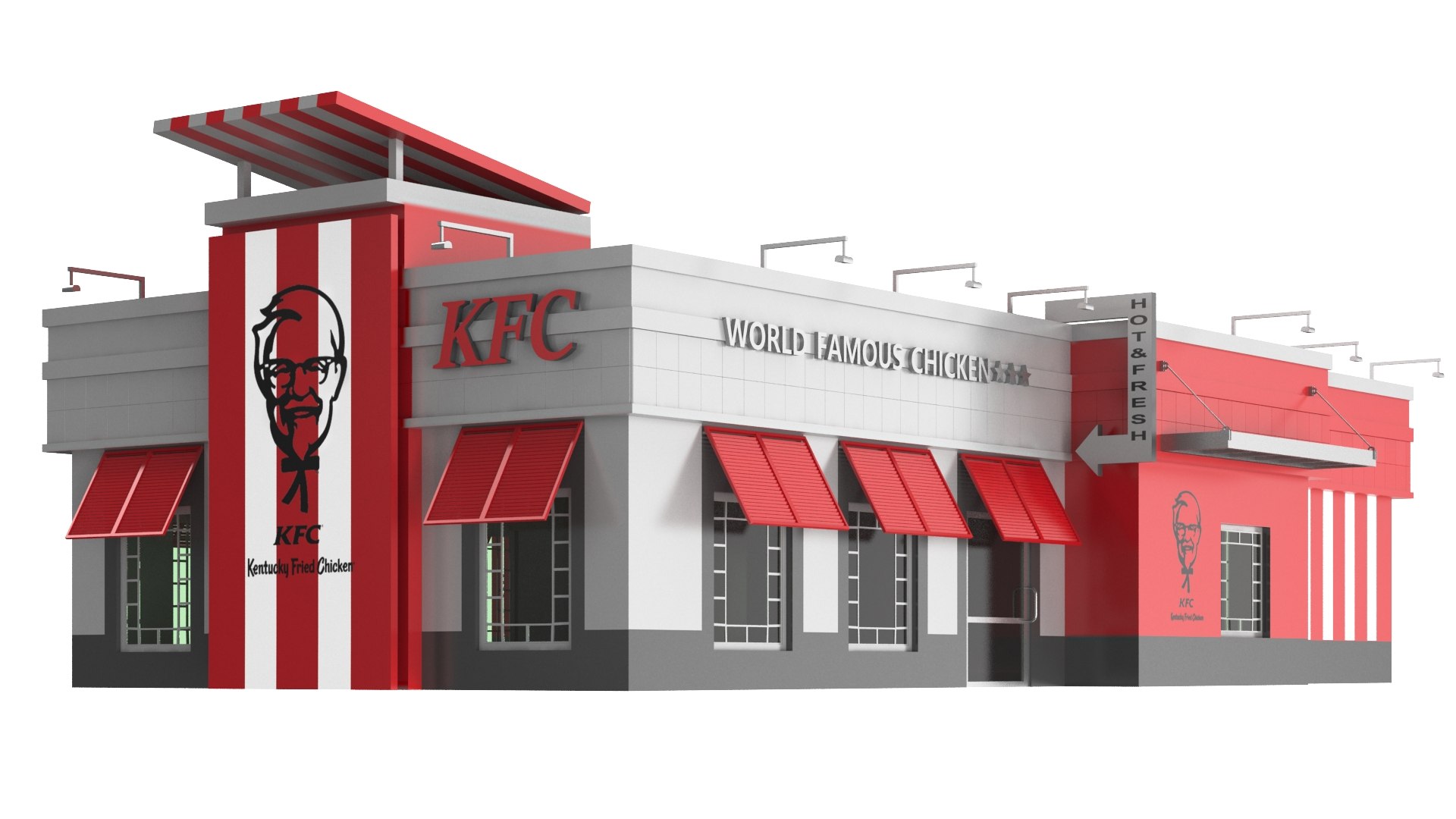 3D Detailed KFC Building - TurboSquid 2013489