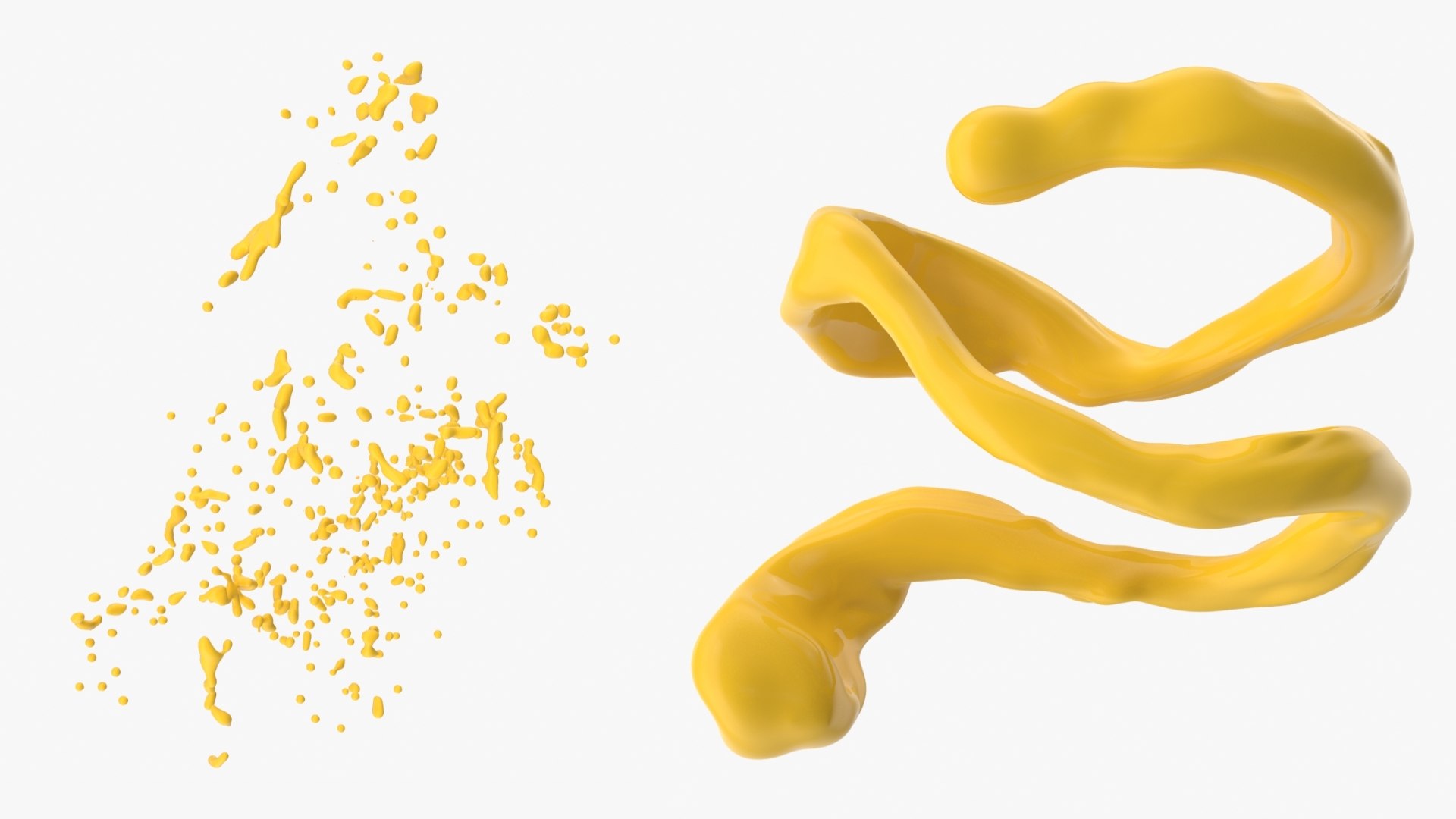 3D Yellow Splash Bundle Model - TurboSquid 1914848