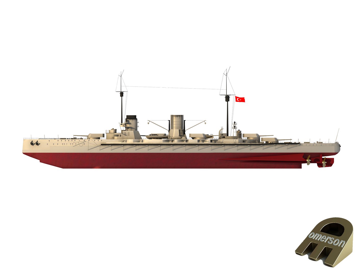 Moltke Class Ship Goeben 3D - TurboSquid 1314133