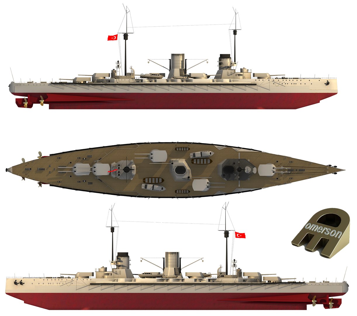 Moltke Class Ship Goeben 3D - TurboSquid 1314133