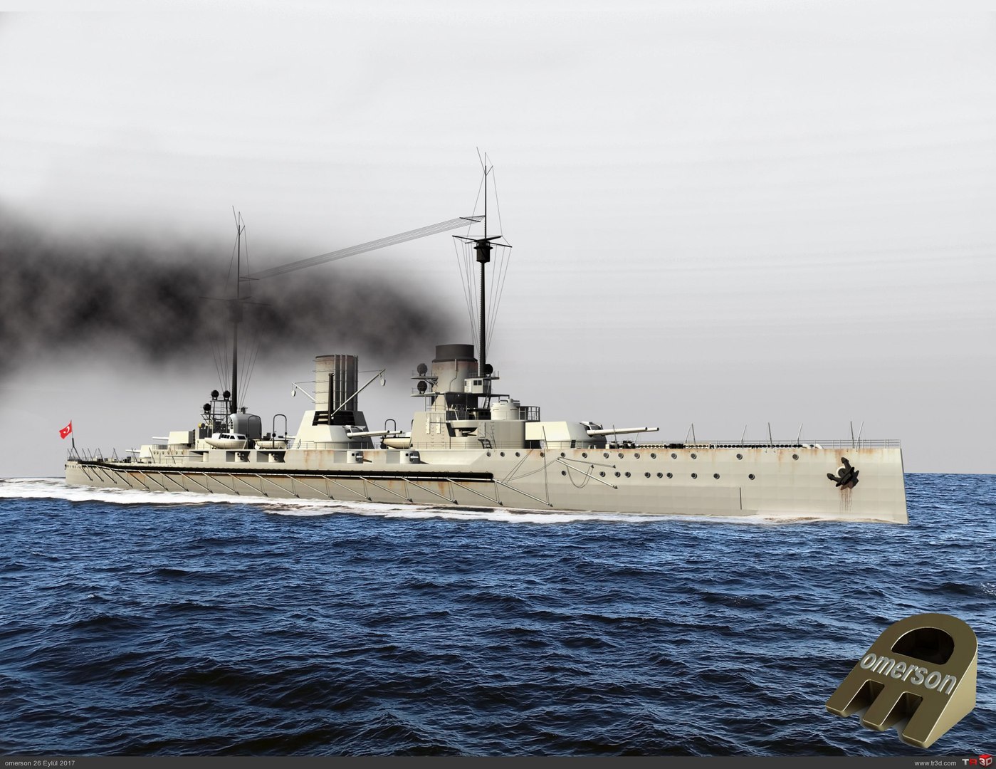 Moltke Class Ship Goeben 3D - TurboSquid 1314133