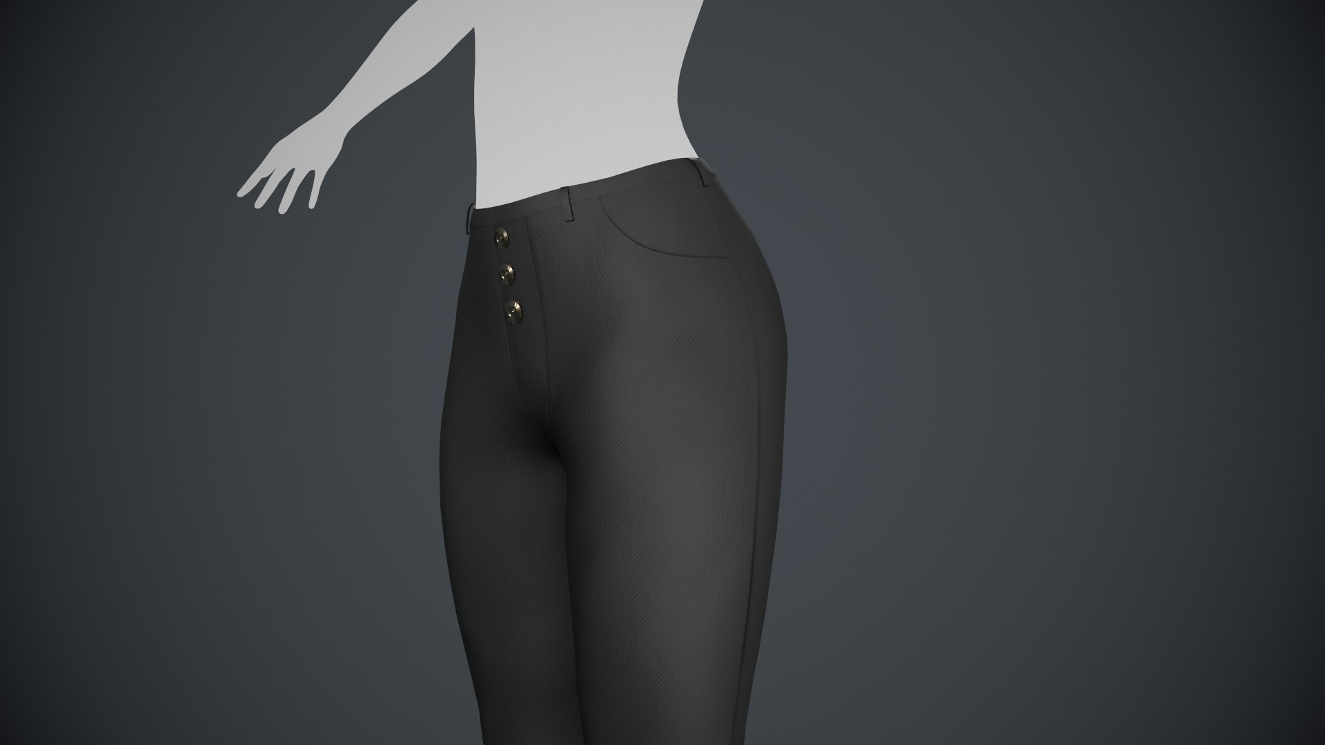 Female Black Jeans Pants Style 1 3D Model - TurboSquid 1927690