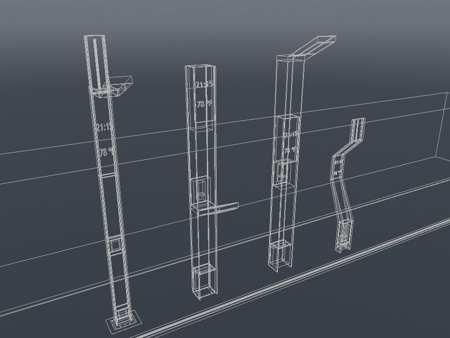 3d Model Modern Street Lamps