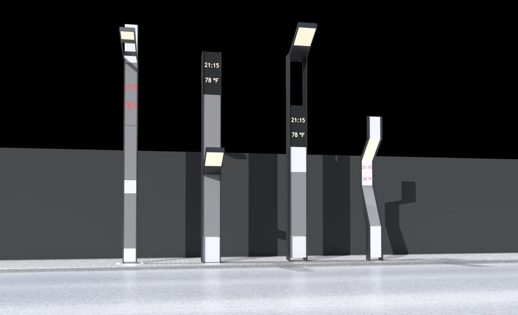 3d Model Modern Street Lamps