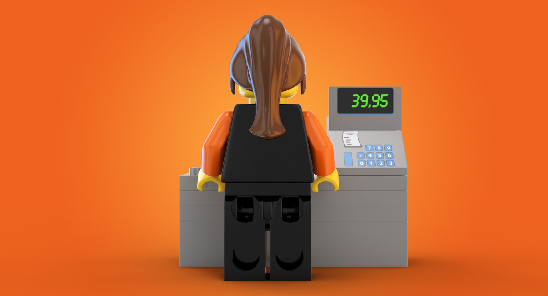 Lego Cashier 3d Max
