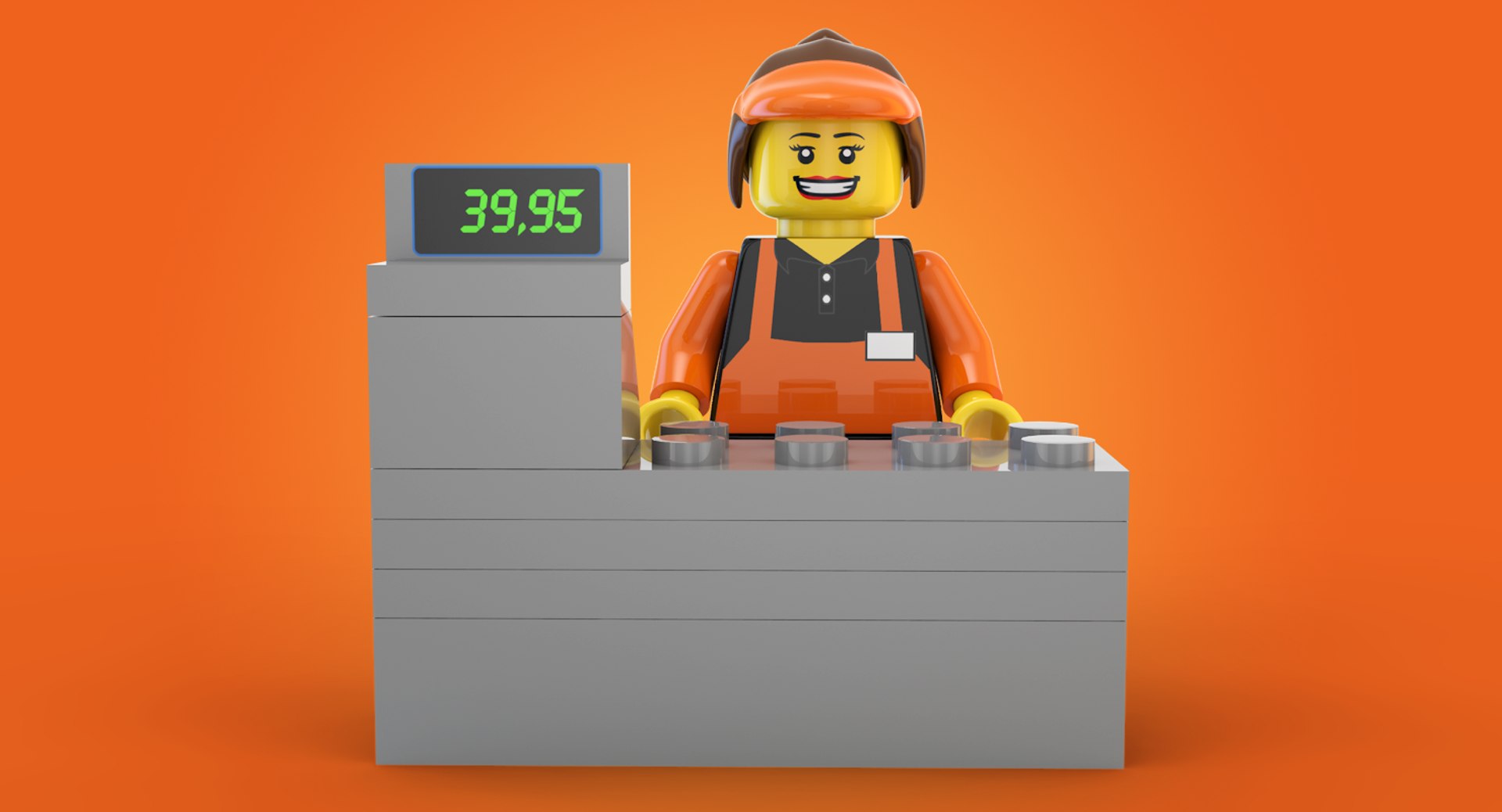 Lego Cashier 3d Max