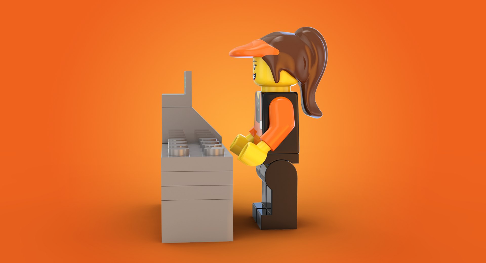 Lego Cashier 3d Max