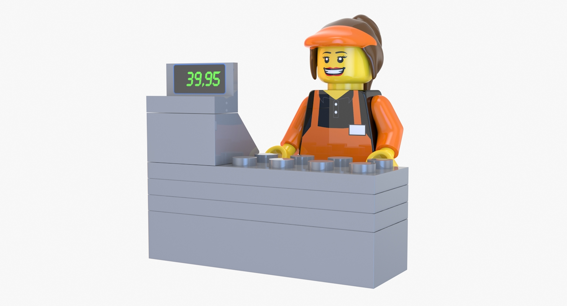 Lego Cashier 3d Max