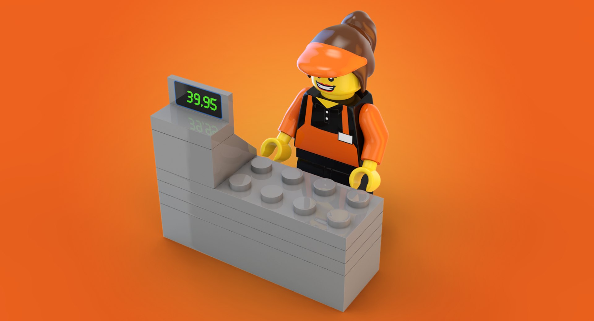 Lego Cashier 3d Max