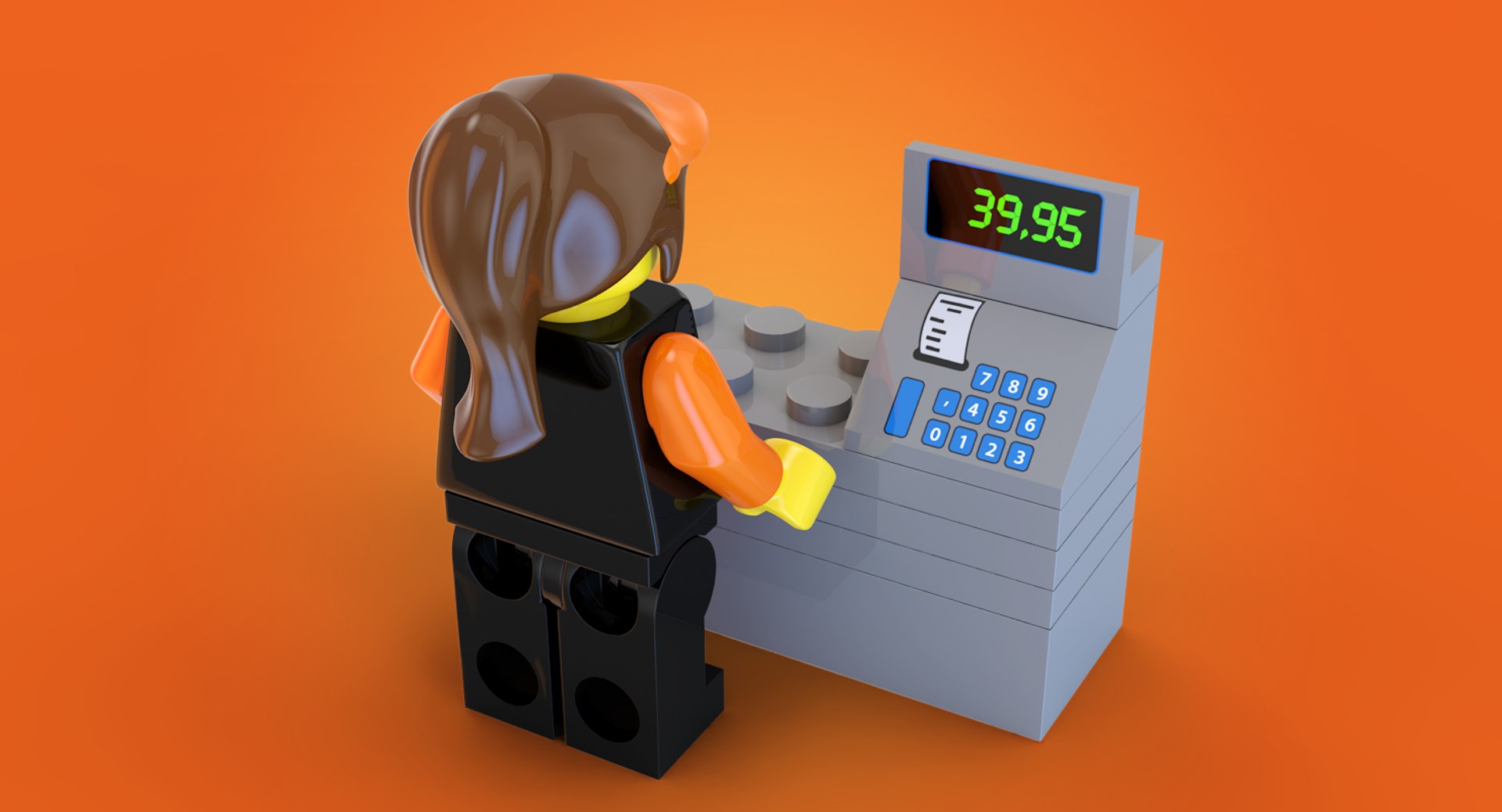 Lego Cashier 3d Max