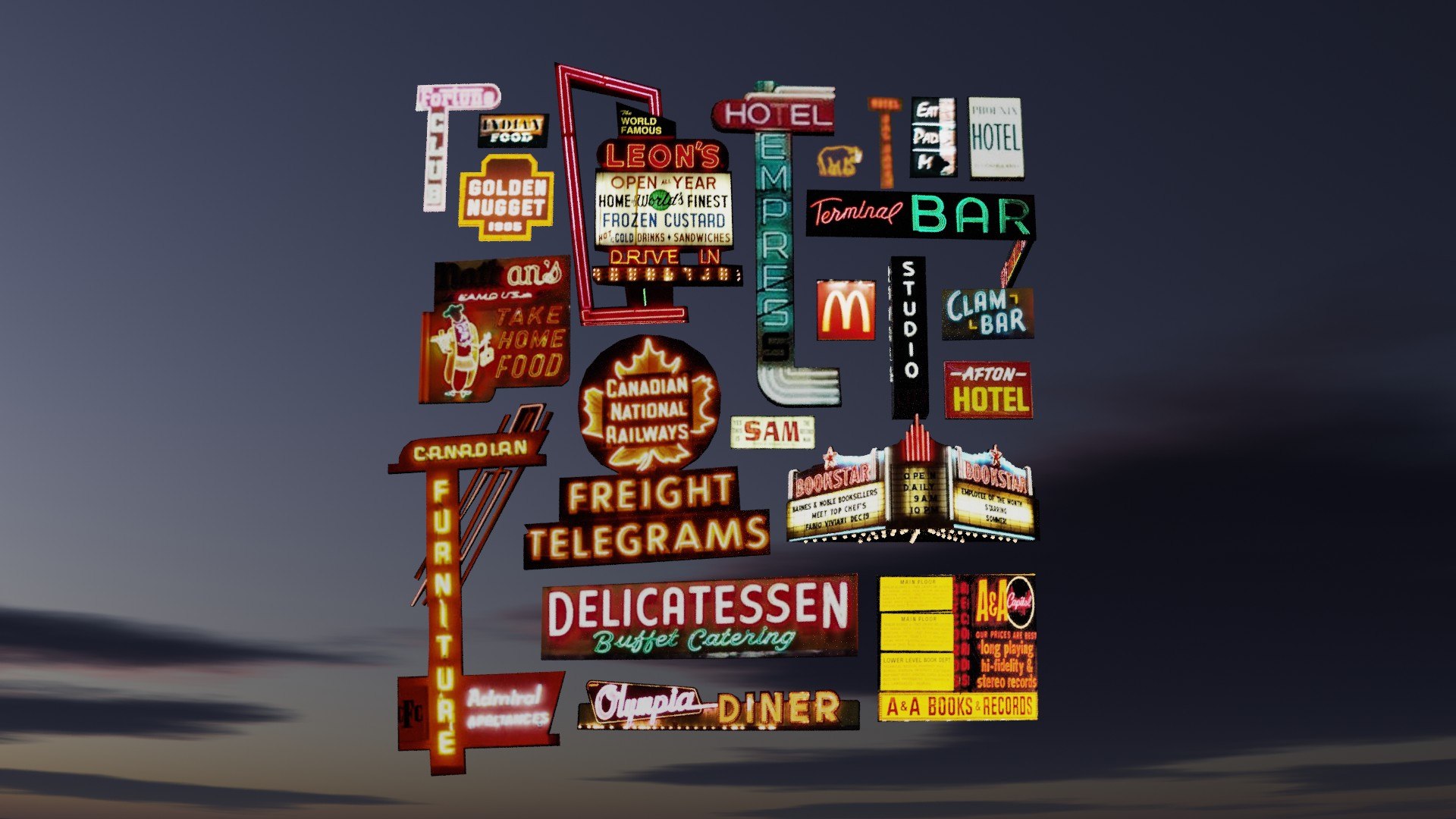 Low Poly Neon Signs Pack 1 3D model - TurboSquid 2062876