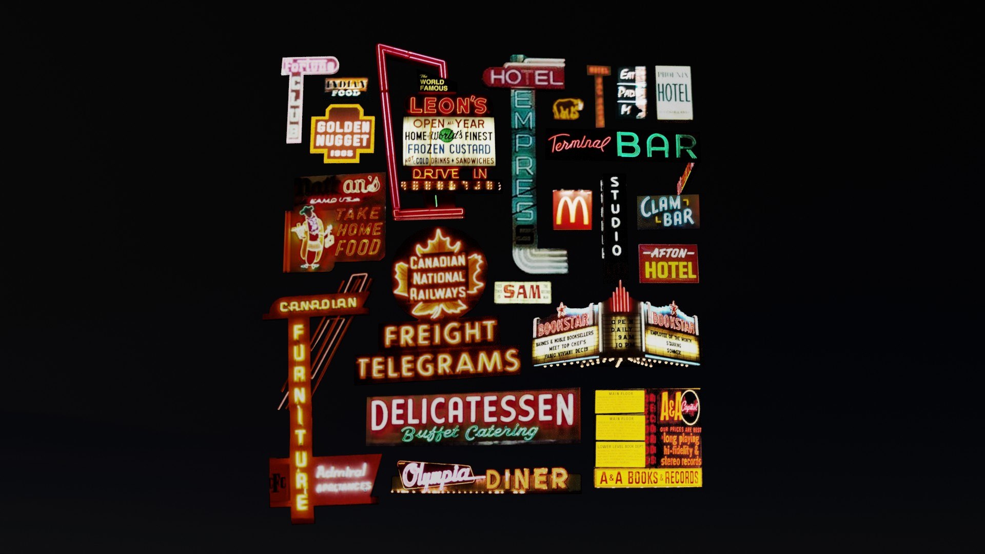 Low Poly Neon Signs Pack 1 3D model - TurboSquid 2062876