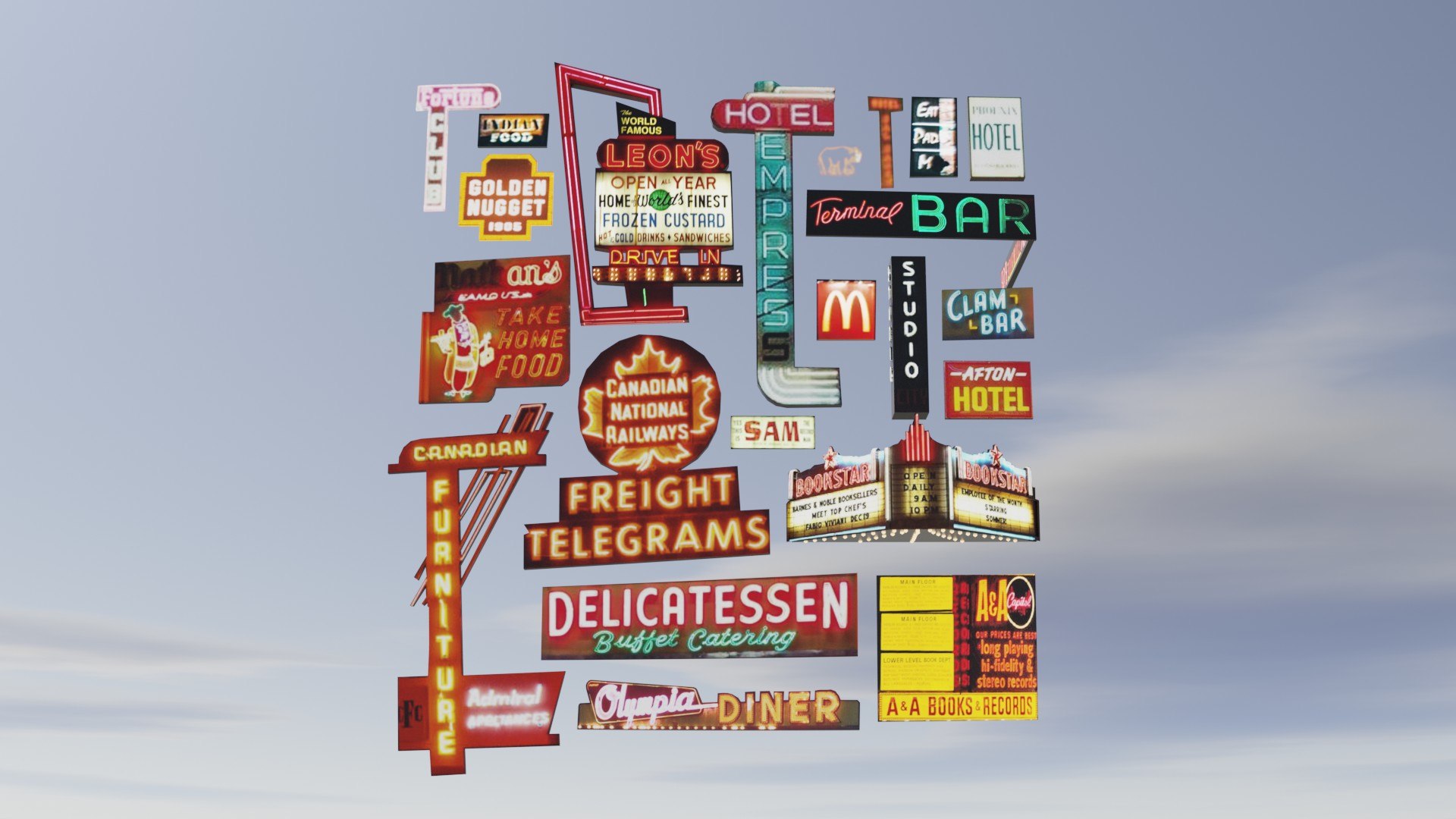 Low Poly Neon Signs Pack 1 3D model - TurboSquid 2062876