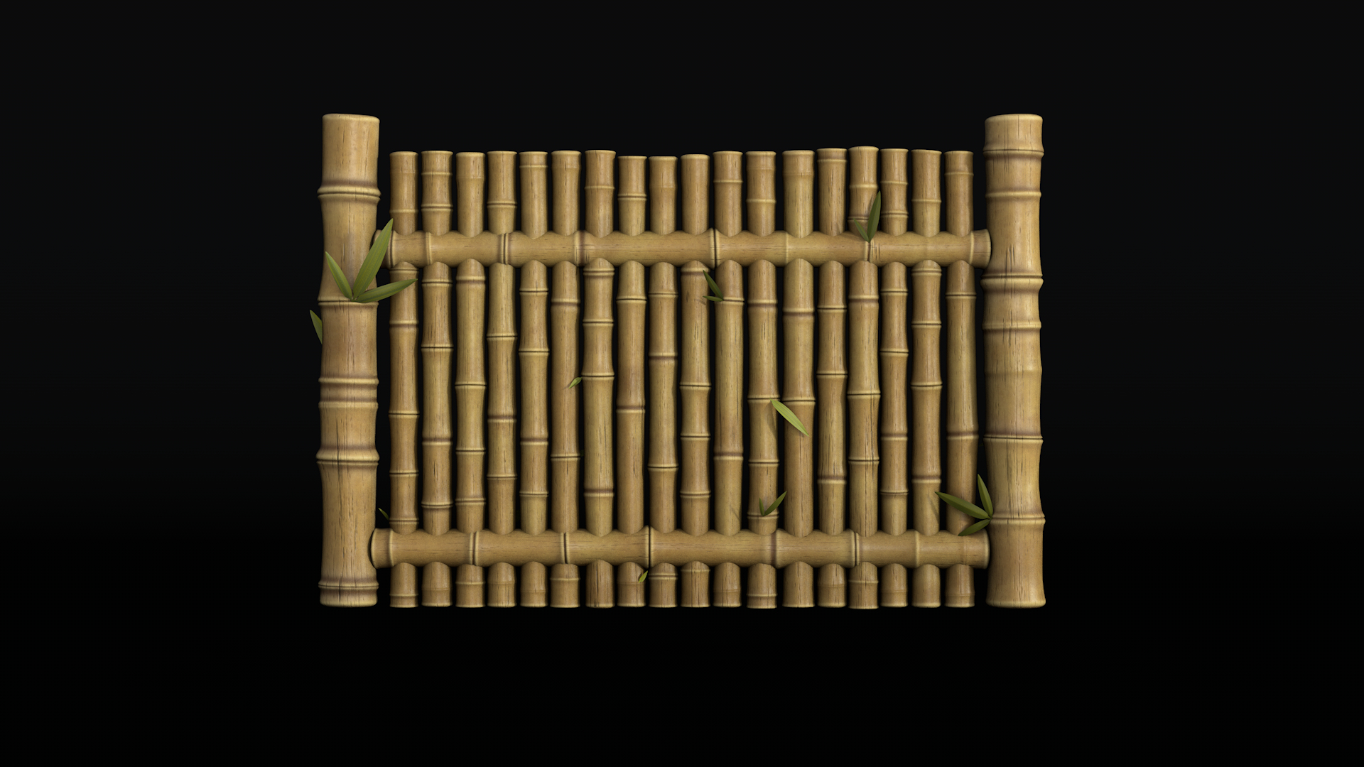 Bamboo Fence Model - TurboSquid 2142422