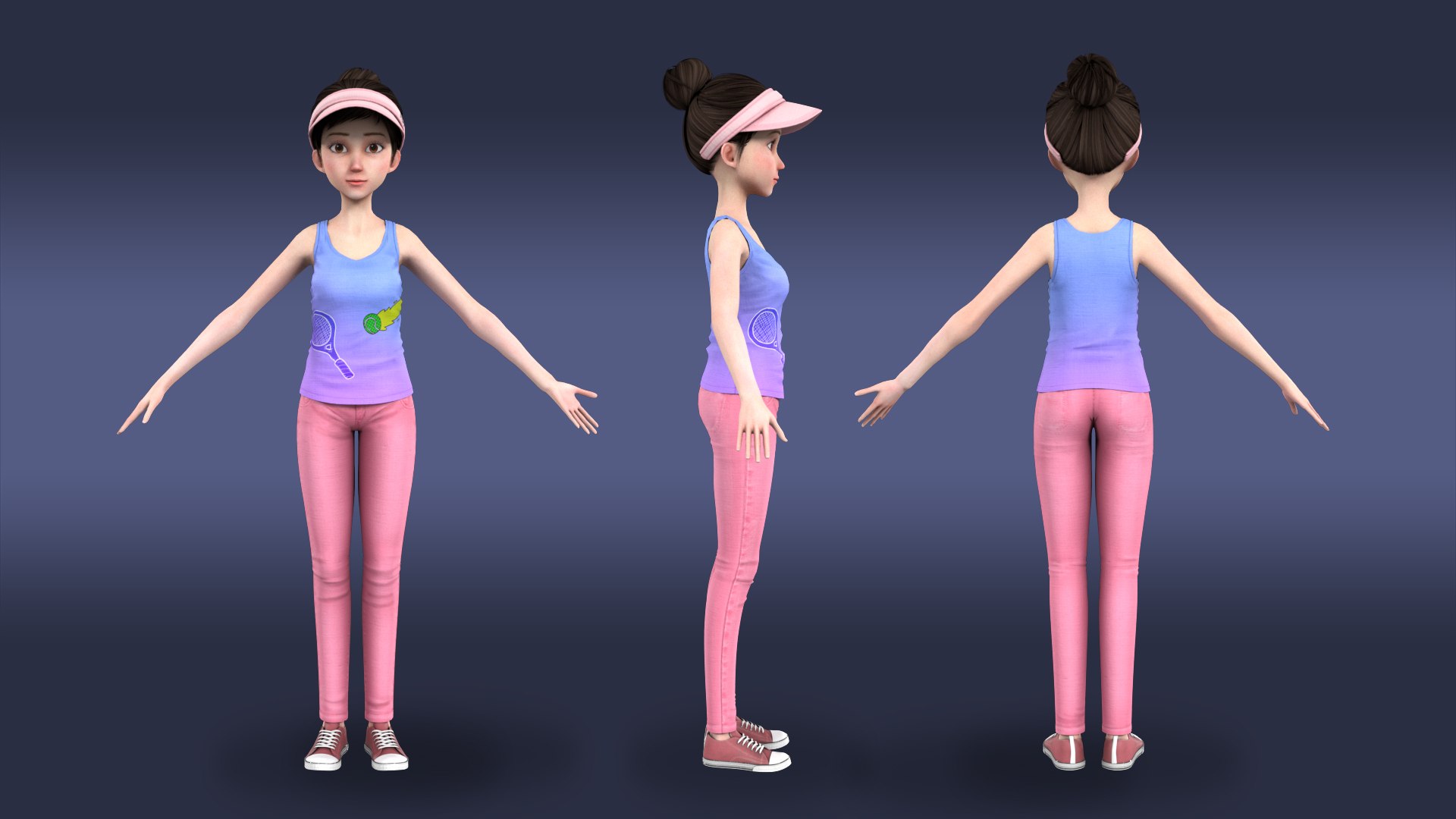 Cartoon girl model - TurboSquid 2101859