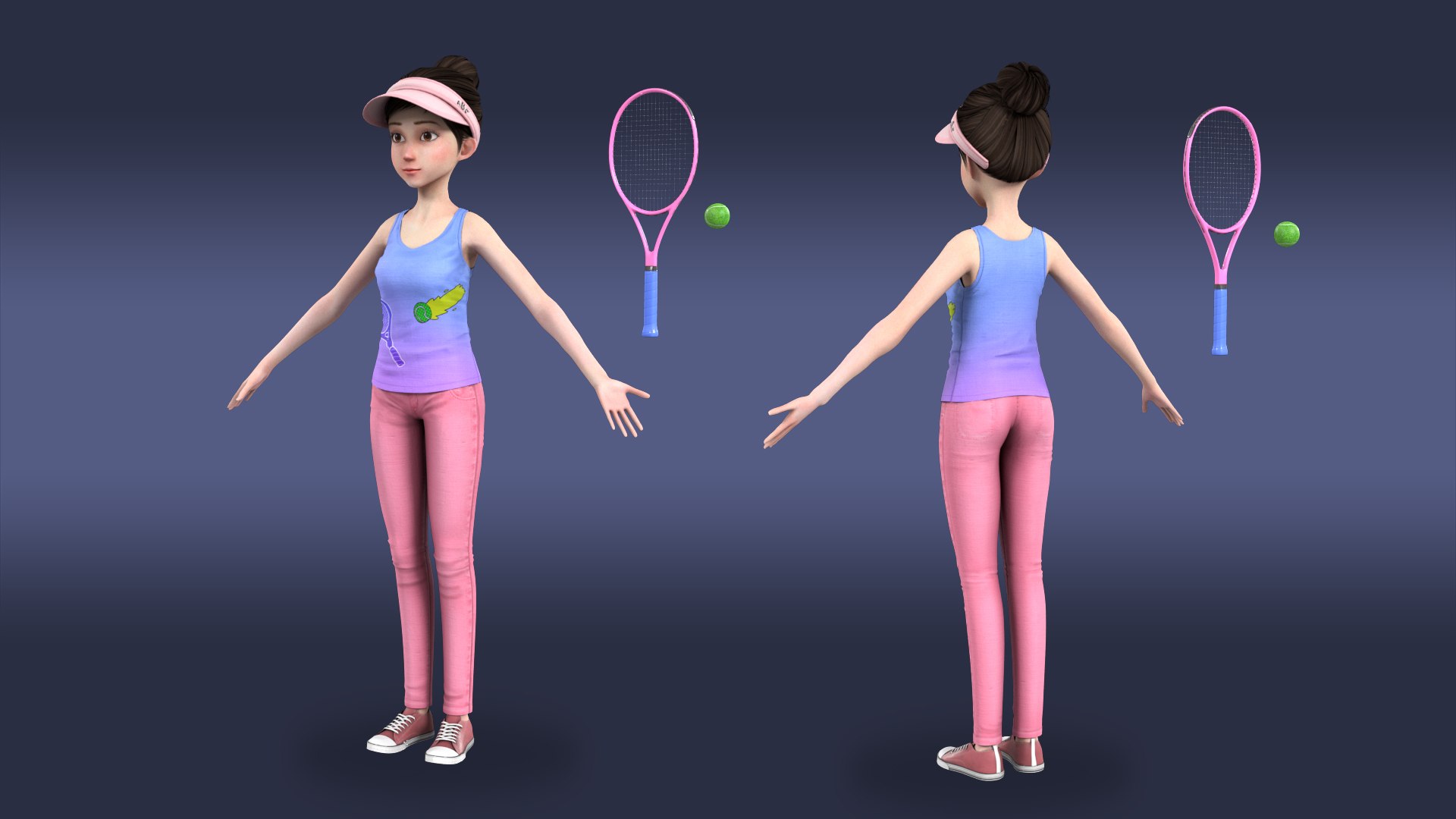 Cartoon girl model - TurboSquid 2101859