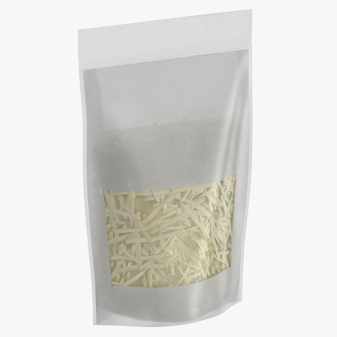 Shredded Cheese Pouch 01 Blank and Generic Label 3D model - TurboSquid ...