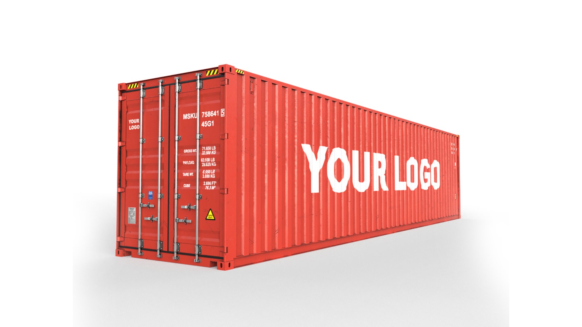 3D Generic Container 40feet High Cube- PSD Edit Model - TurboSquid 1908293