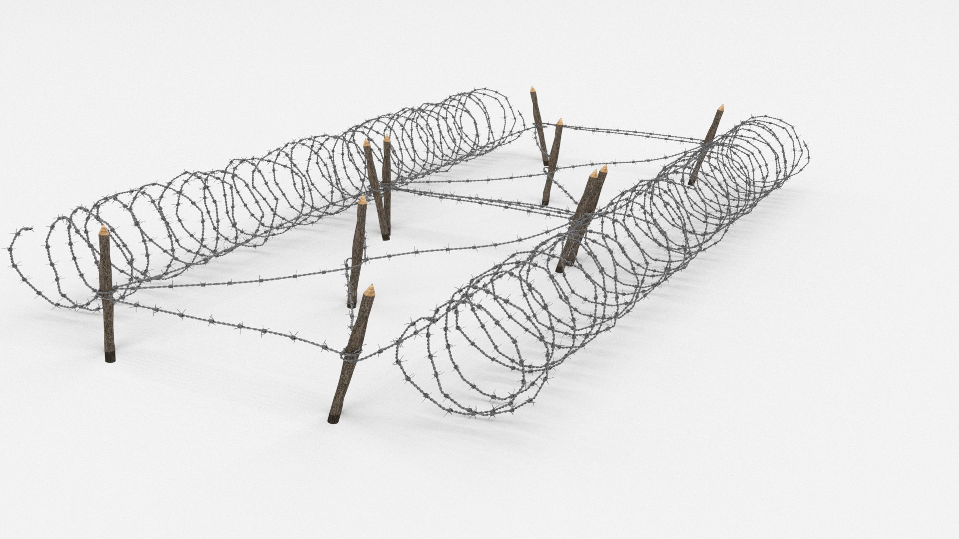 Barbed Wire Obstacle Model - TurboSquid 1191695