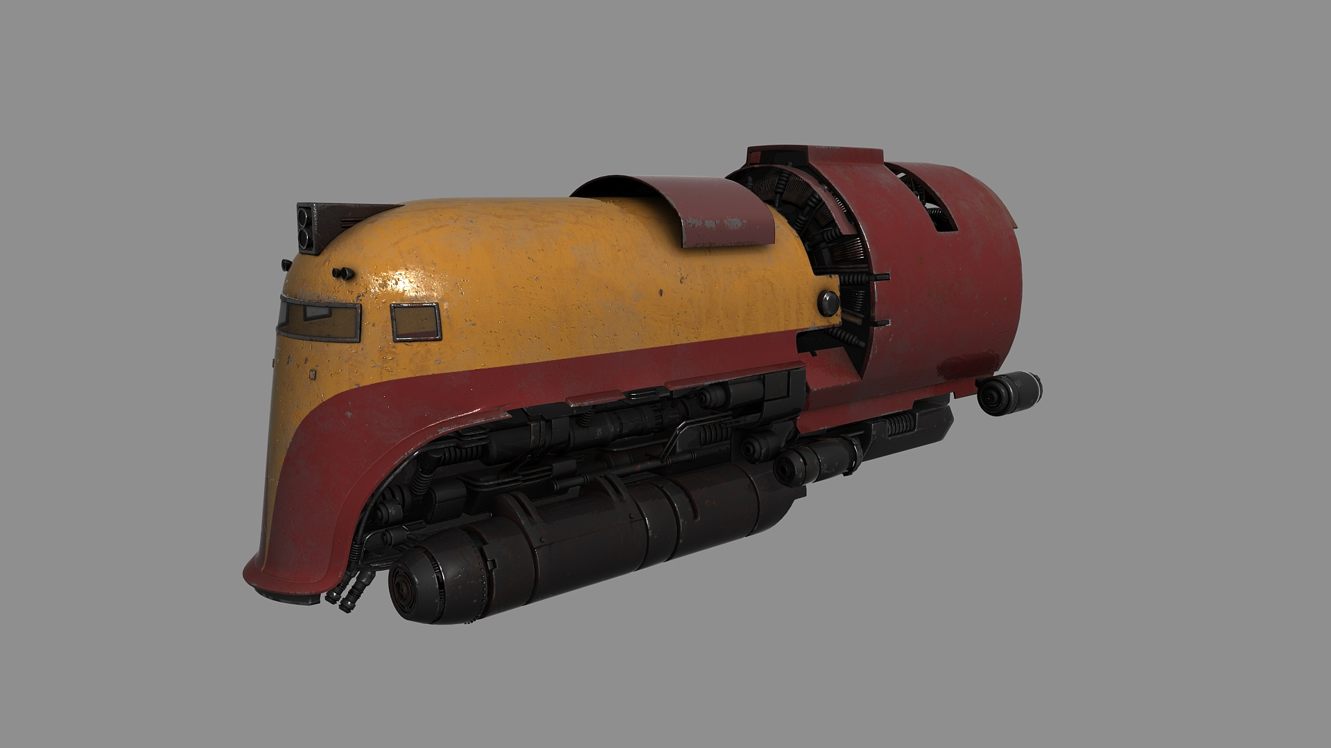 Diesel Punk Train Model - TurboSquid 2250375