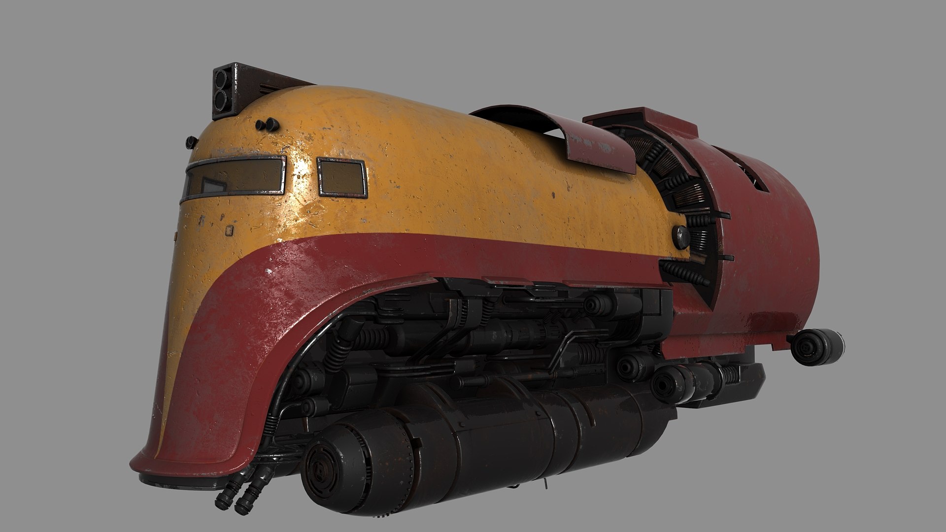 Diesel Punk Train Model - TurboSquid 2250375