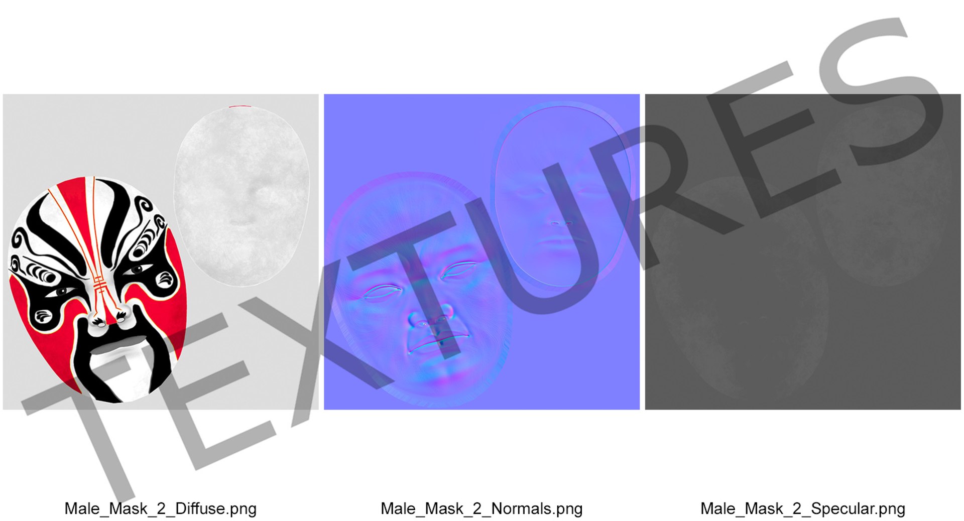 3D japanese male opera mask - TurboSquid 1303273