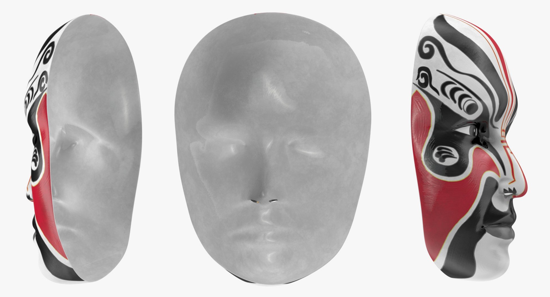3D japanese male opera mask - TurboSquid 1303273