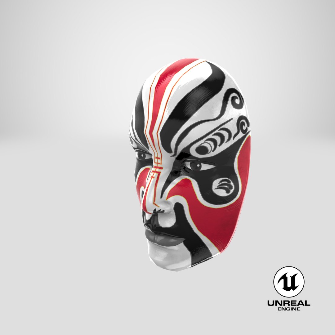 3D japanese male opera mask - TurboSquid 1303273