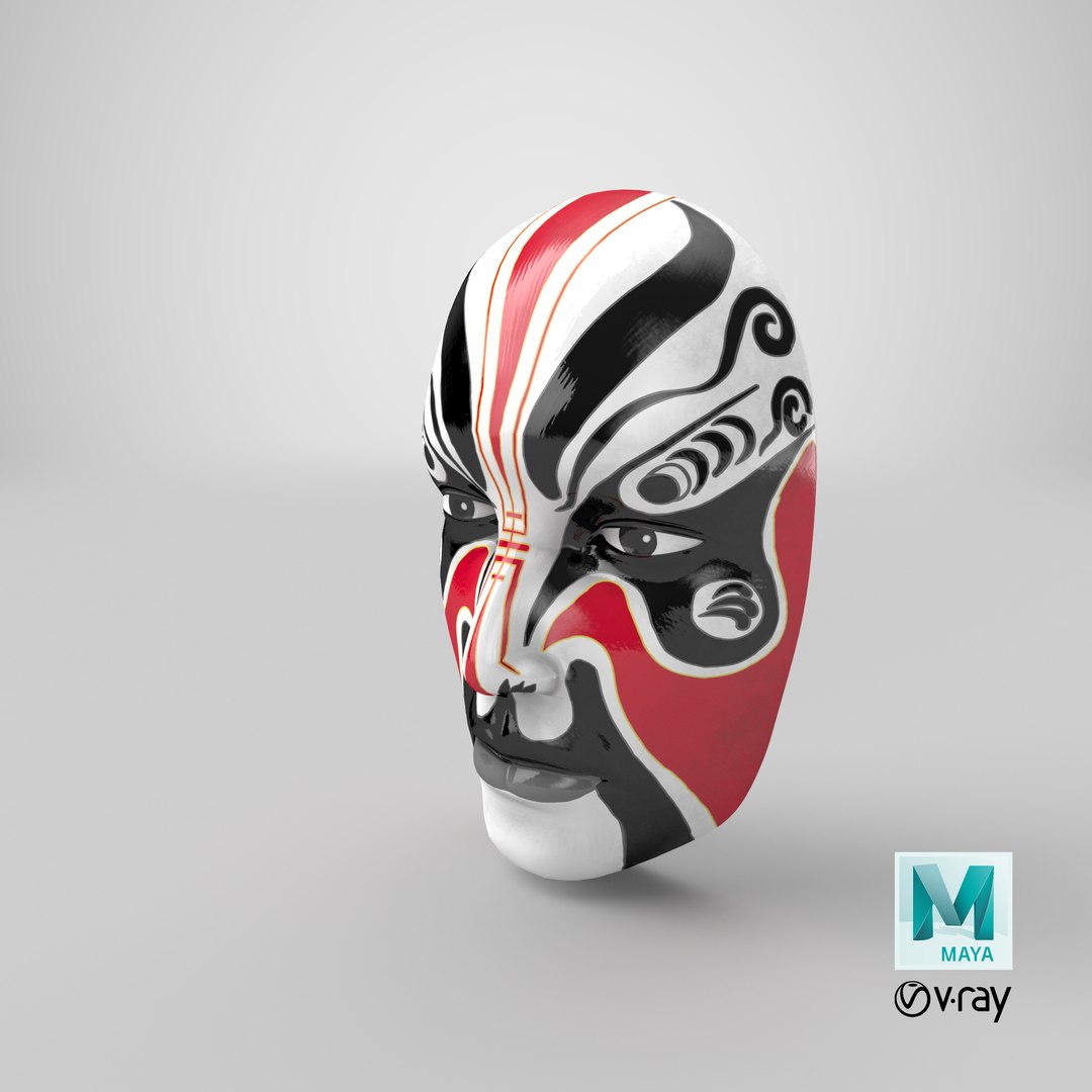 3D japanese male opera mask - TurboSquid 1303273