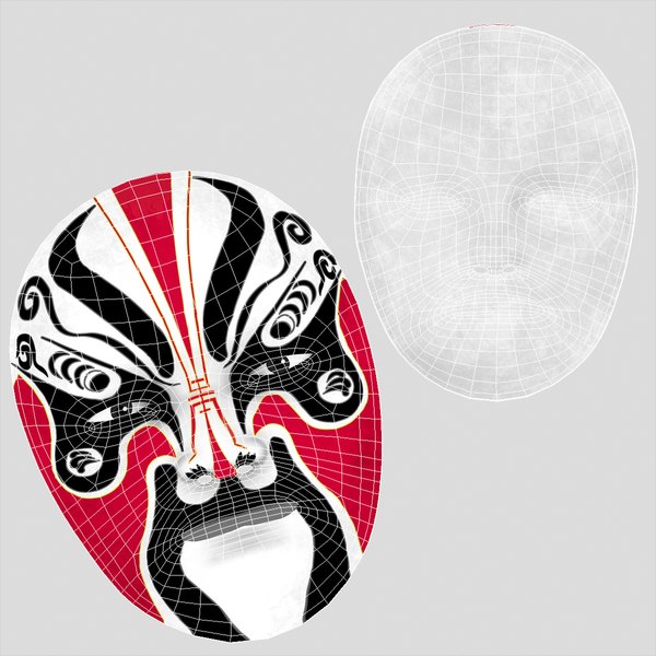 3D japanese male opera mask - TurboSquid 1303273