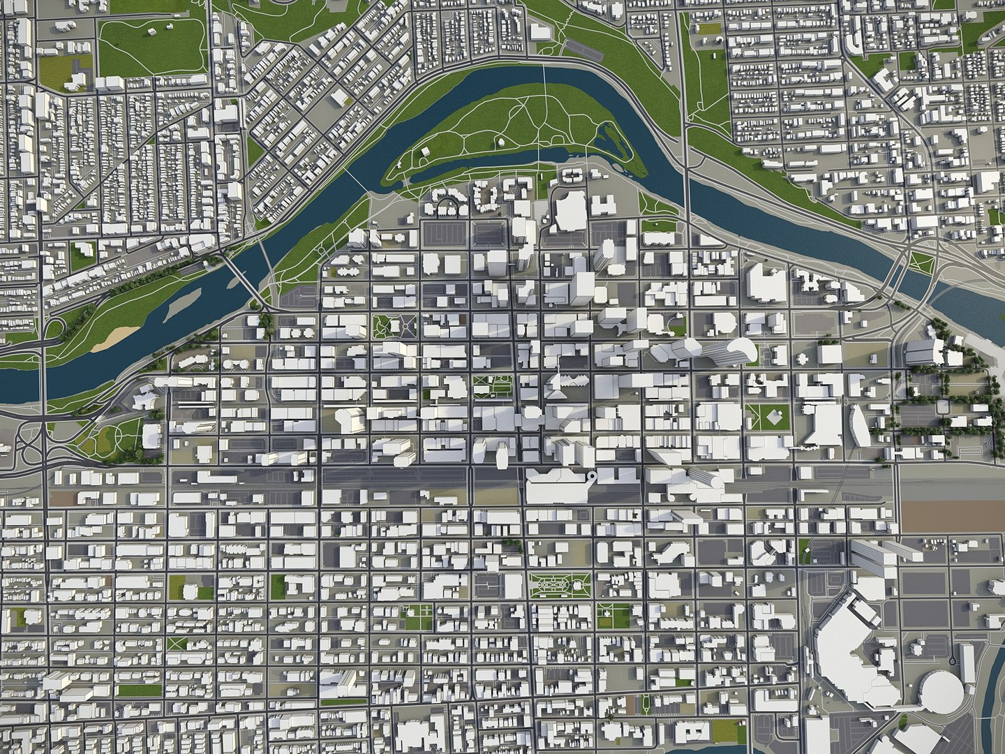 3D City Calgary Surrounding Area Model - TurboSquid 1405771