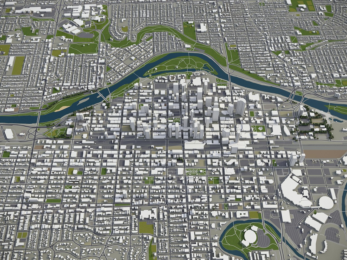 3D City Calgary Surrounding Area Model - TurboSquid 1405771