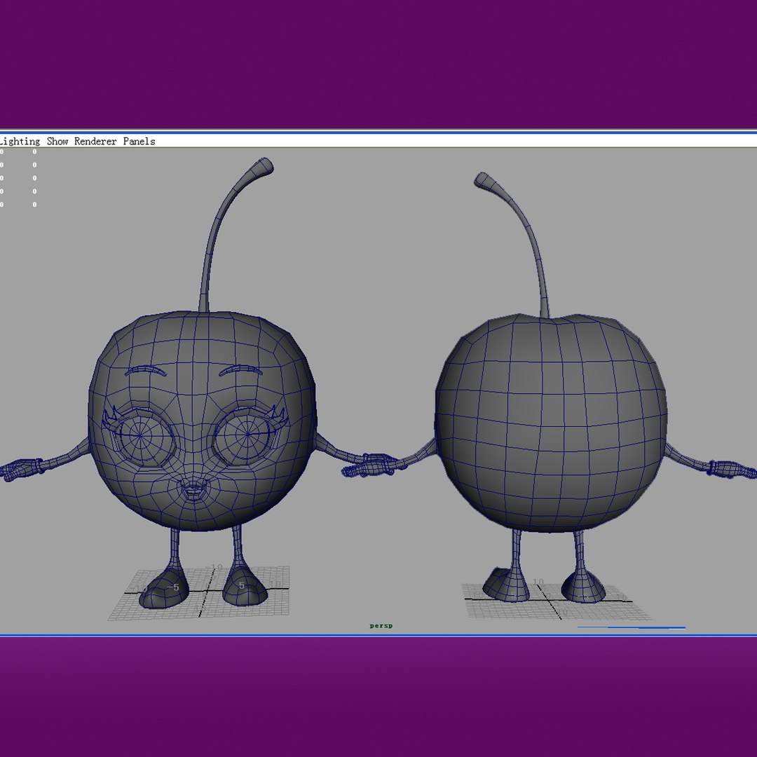 Cartoon Fruits 3d Model
