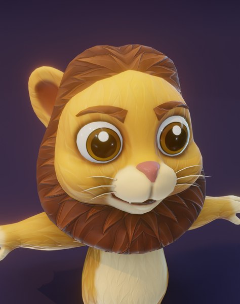 Kreskówka lew animowany model 3D Model 3D - TurboSquid 1803460