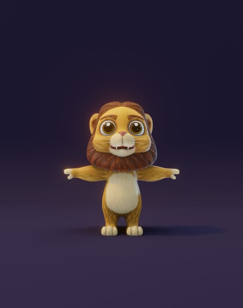 Kreskówka lew animowany model 3D Model 3D - TurboSquid 1803460