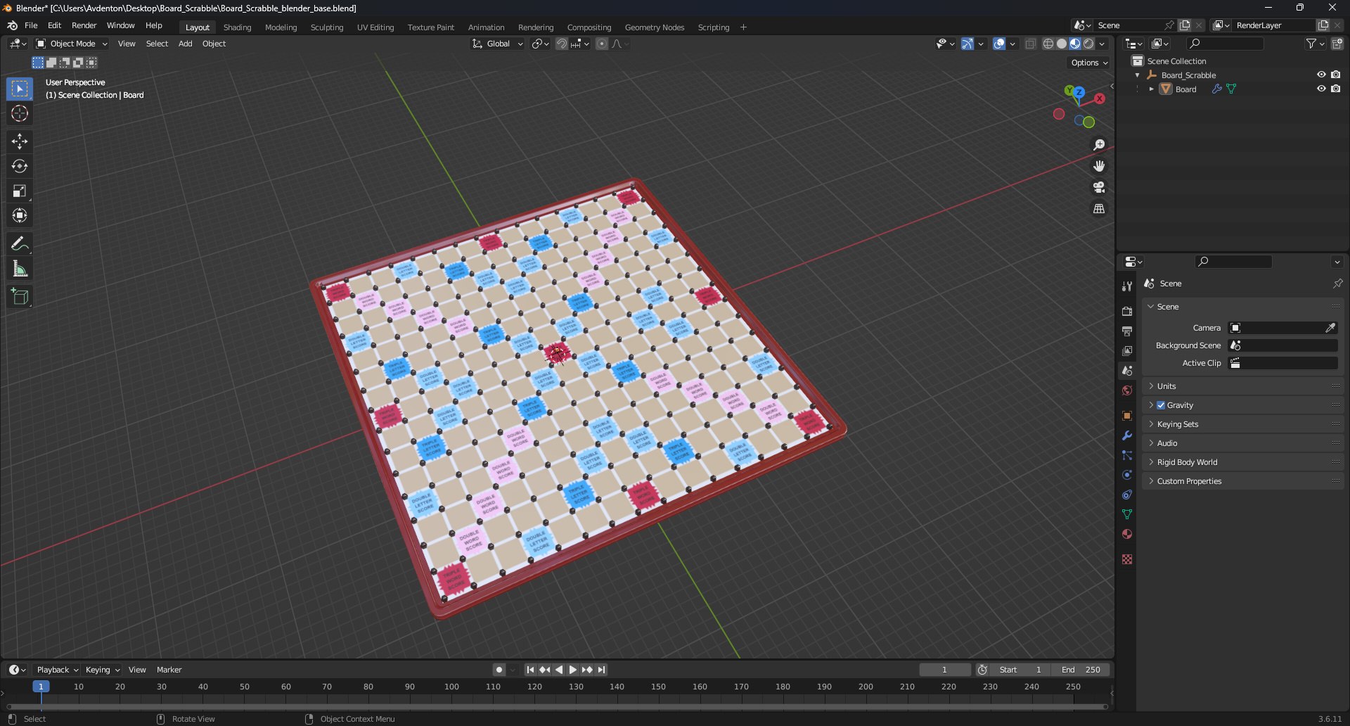 Board Scrabble 3D Model - TurboSquid 2276771