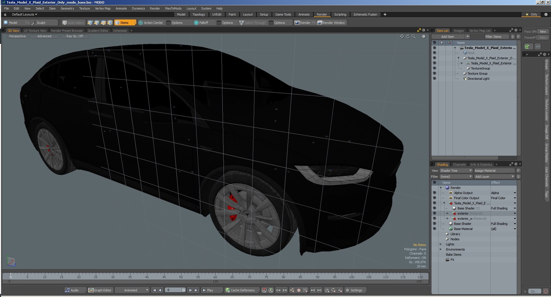 3D Tesla Model X Plaid Exterior Only - TurboSquid 1768524