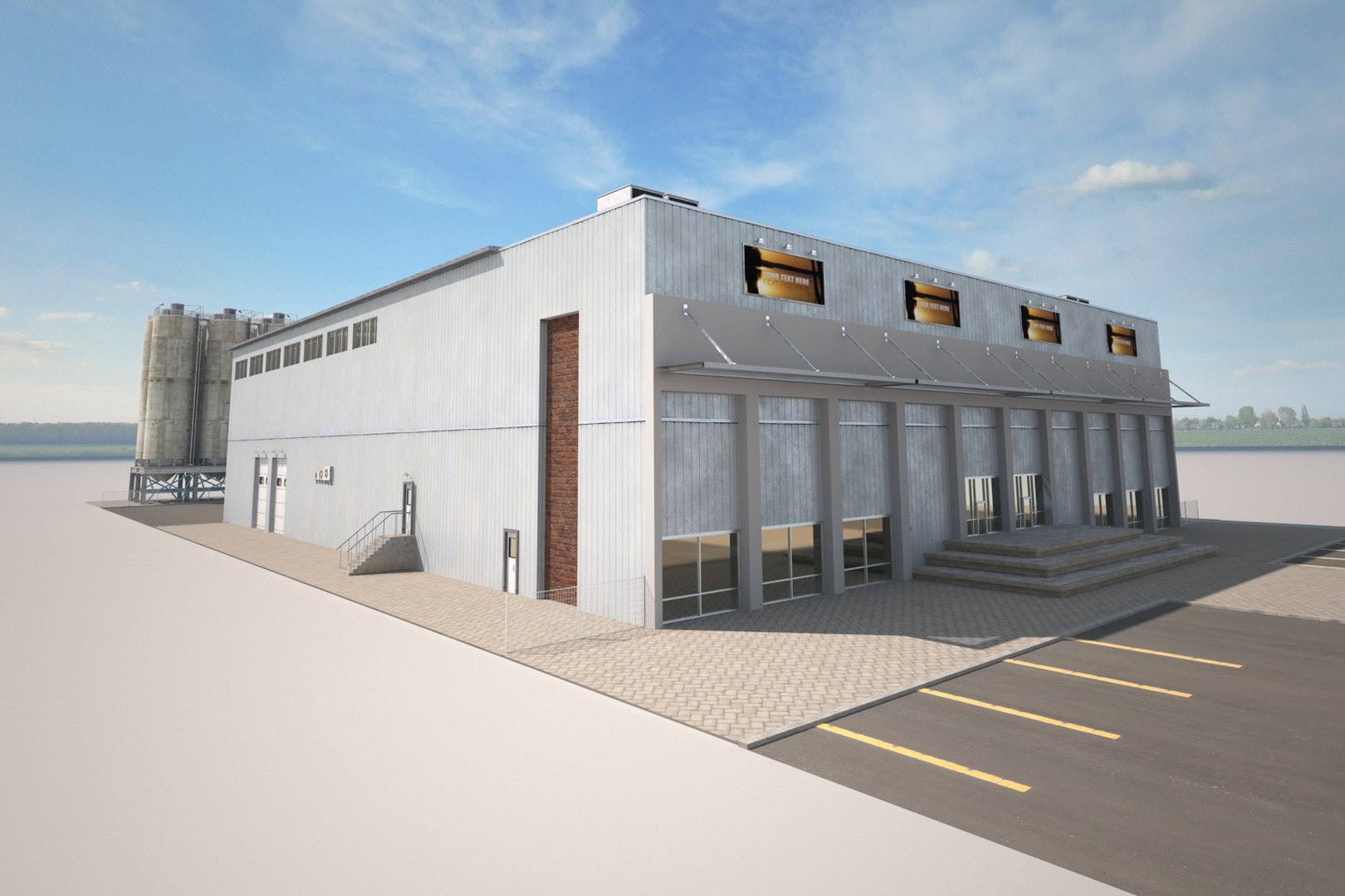 Cargo Building 3d Model