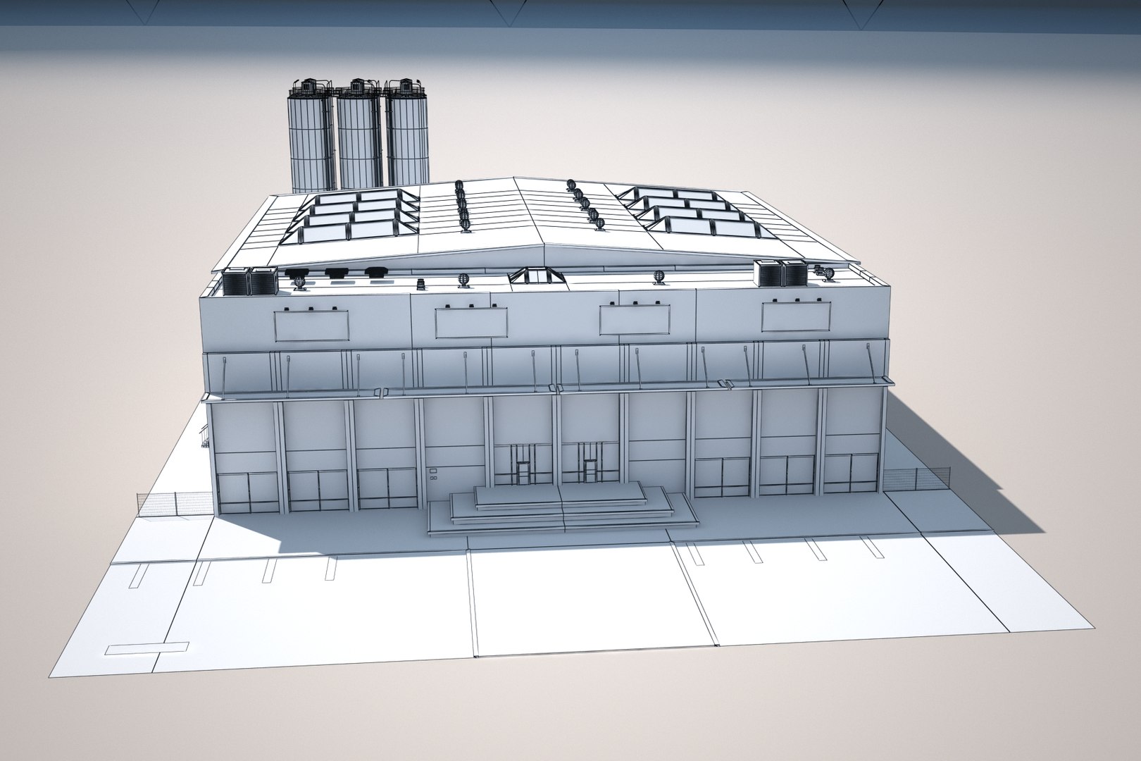 Cargo Building 3d Model