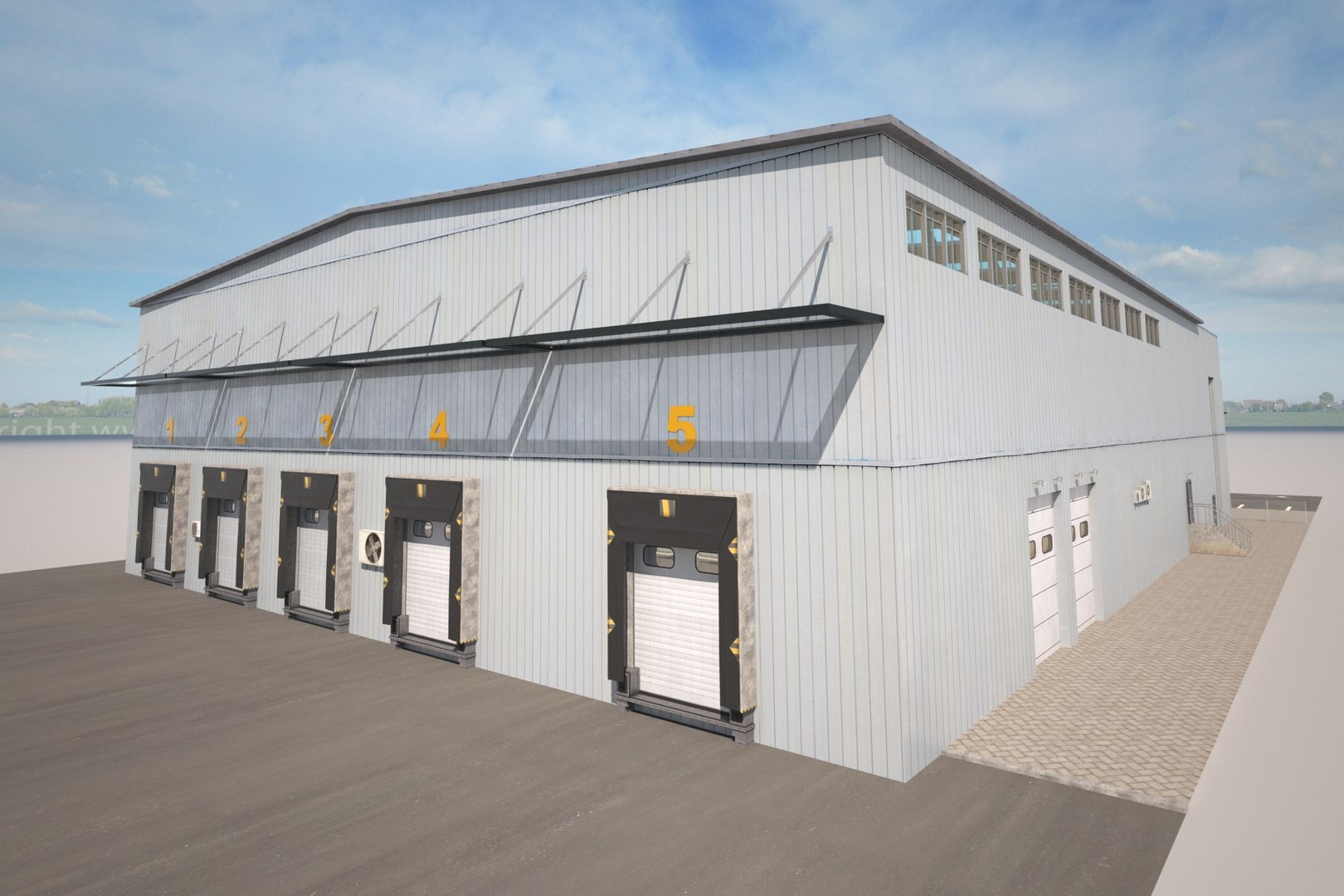 Cargo Building 3d Model