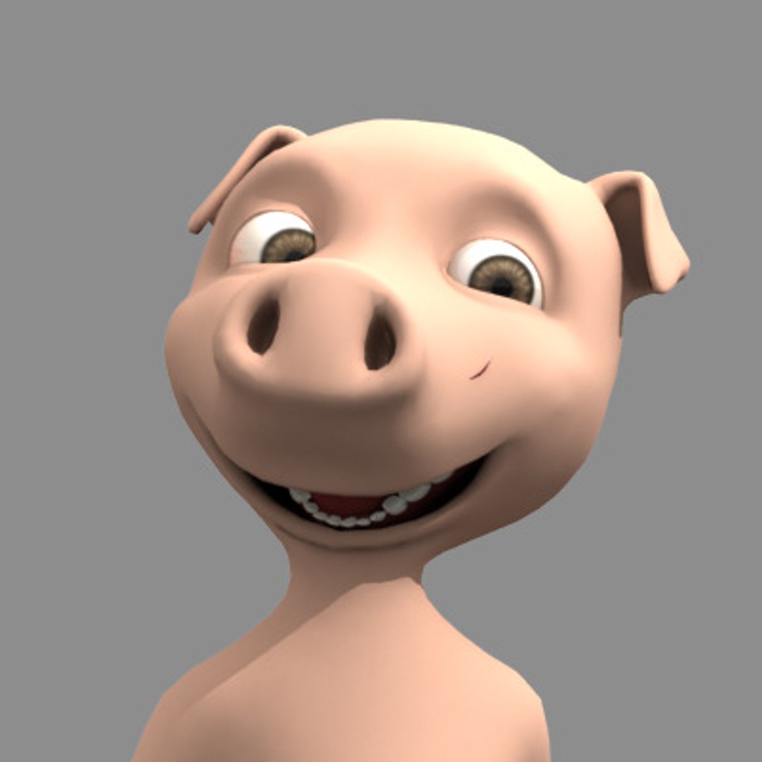 cartoon pig 3d model