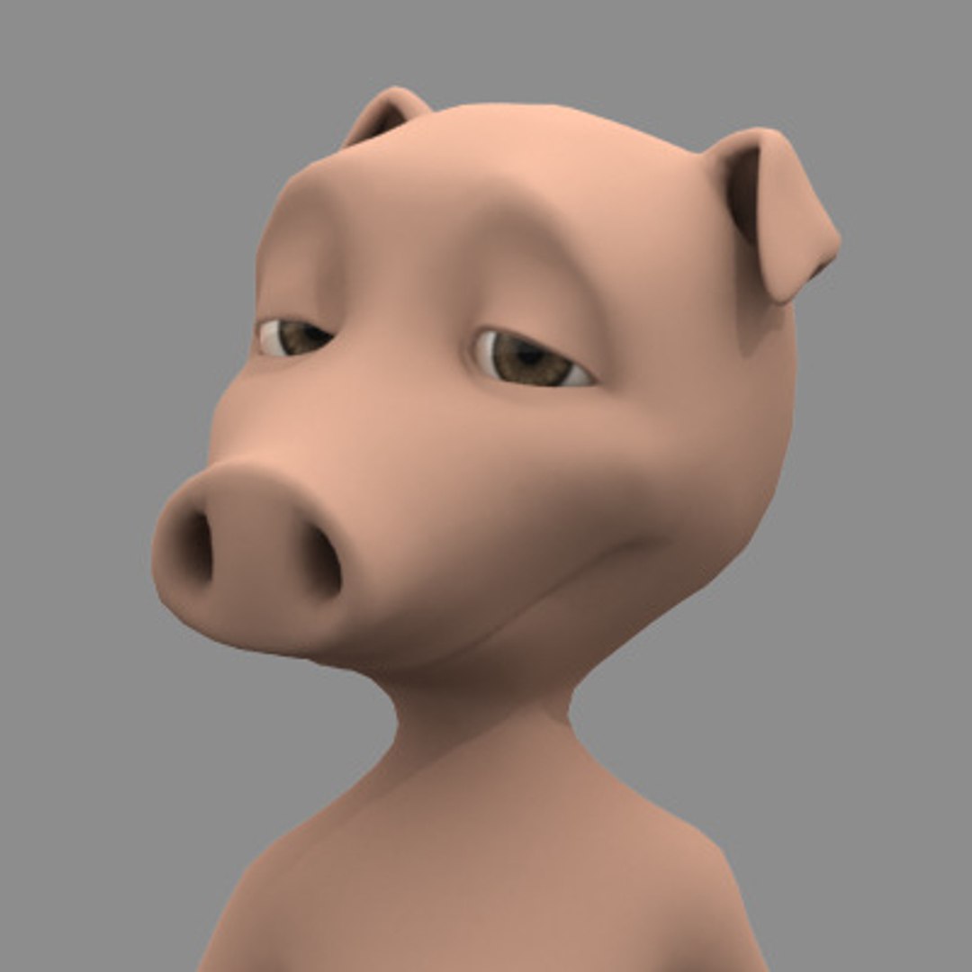 cartoon pig 3d model