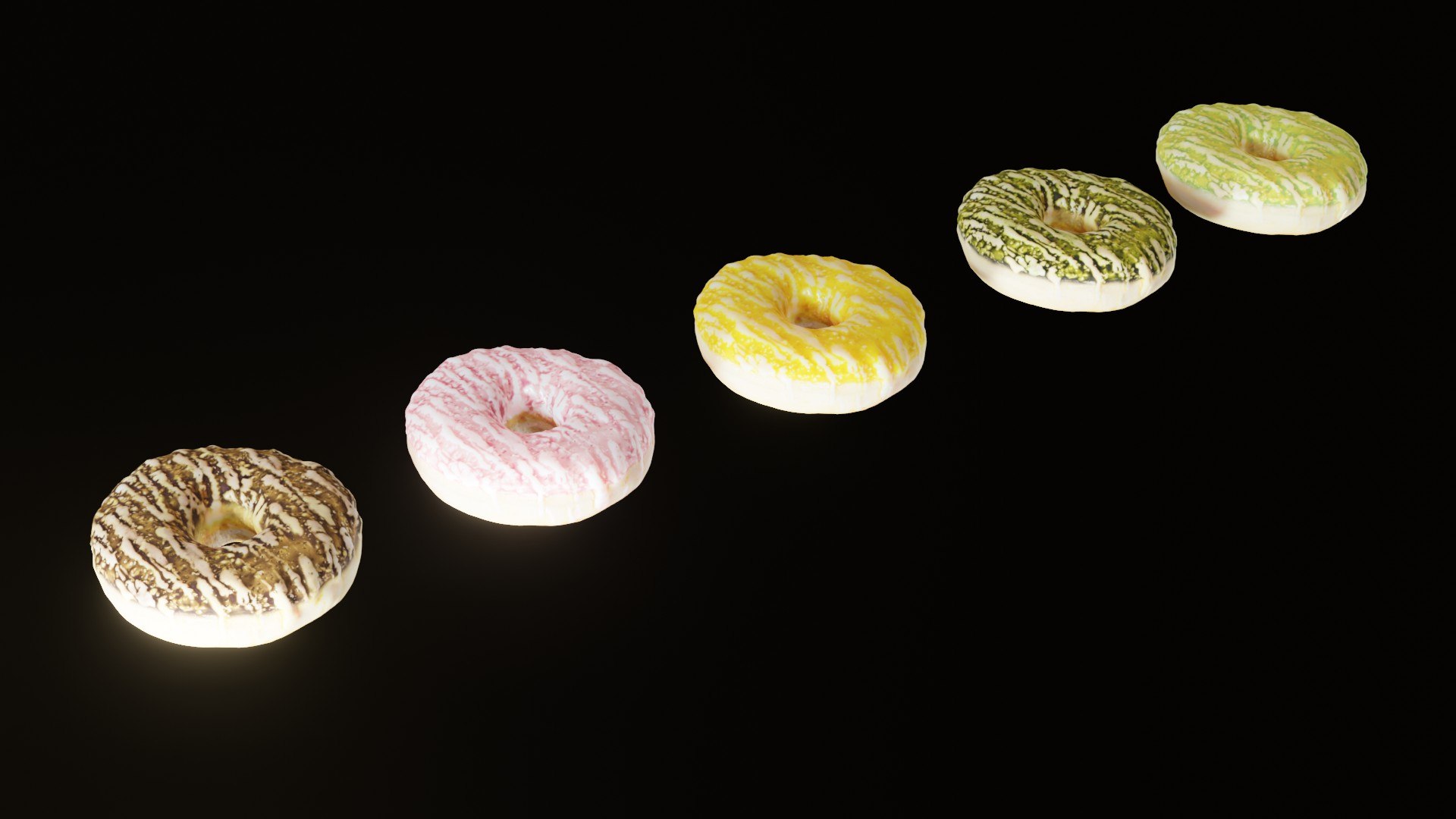 3D Scanned Donuts 5 Flavors 1 High And 2 Lowpoly Versions - TurboSquid ...
