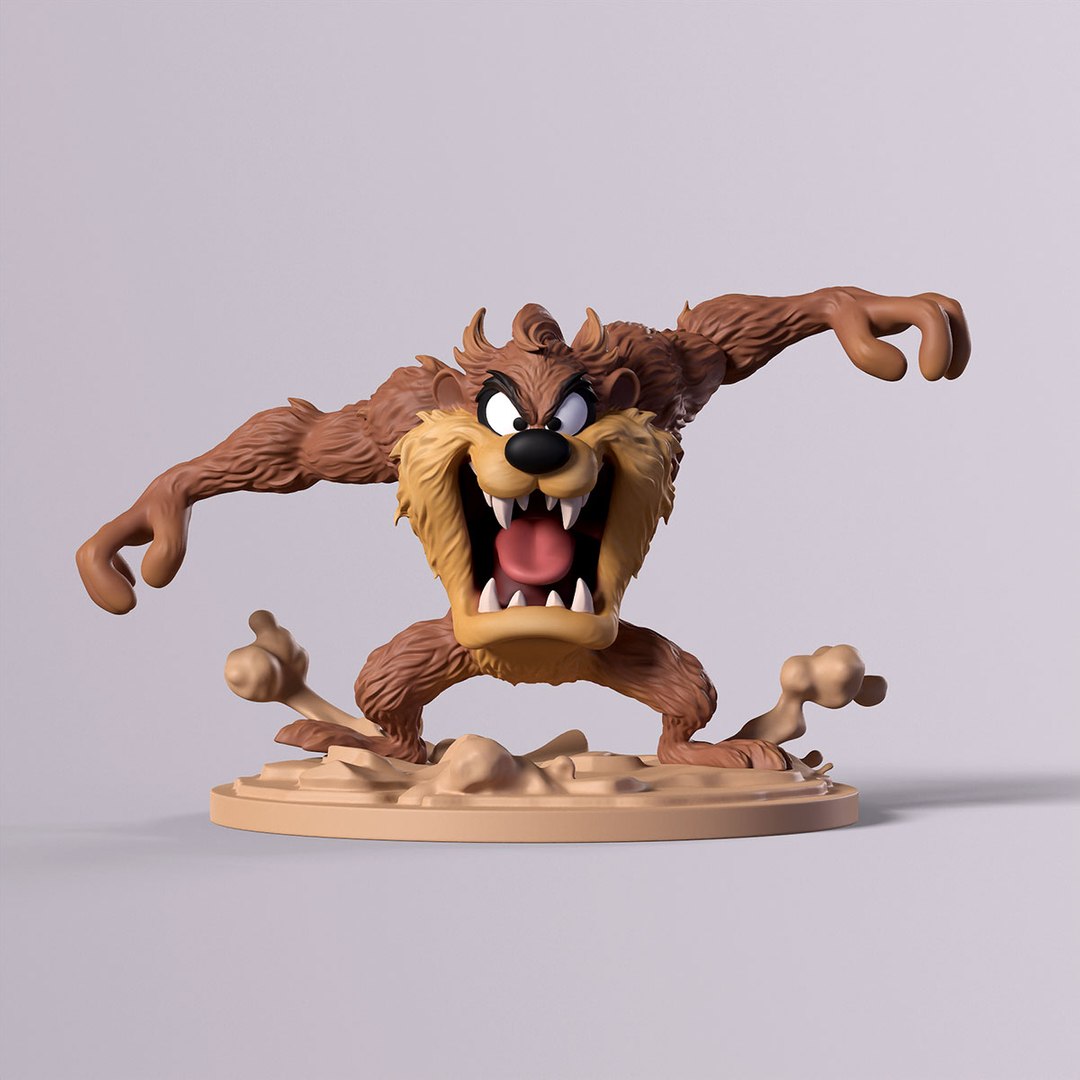 3D Model Tasmanian Devil Cartoons Fanart Figurine Taz 3D Printing ...