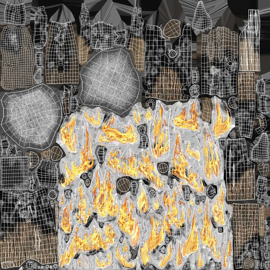 3D Burning Wooden Logs Collection 2 - TurboSquid 2421502