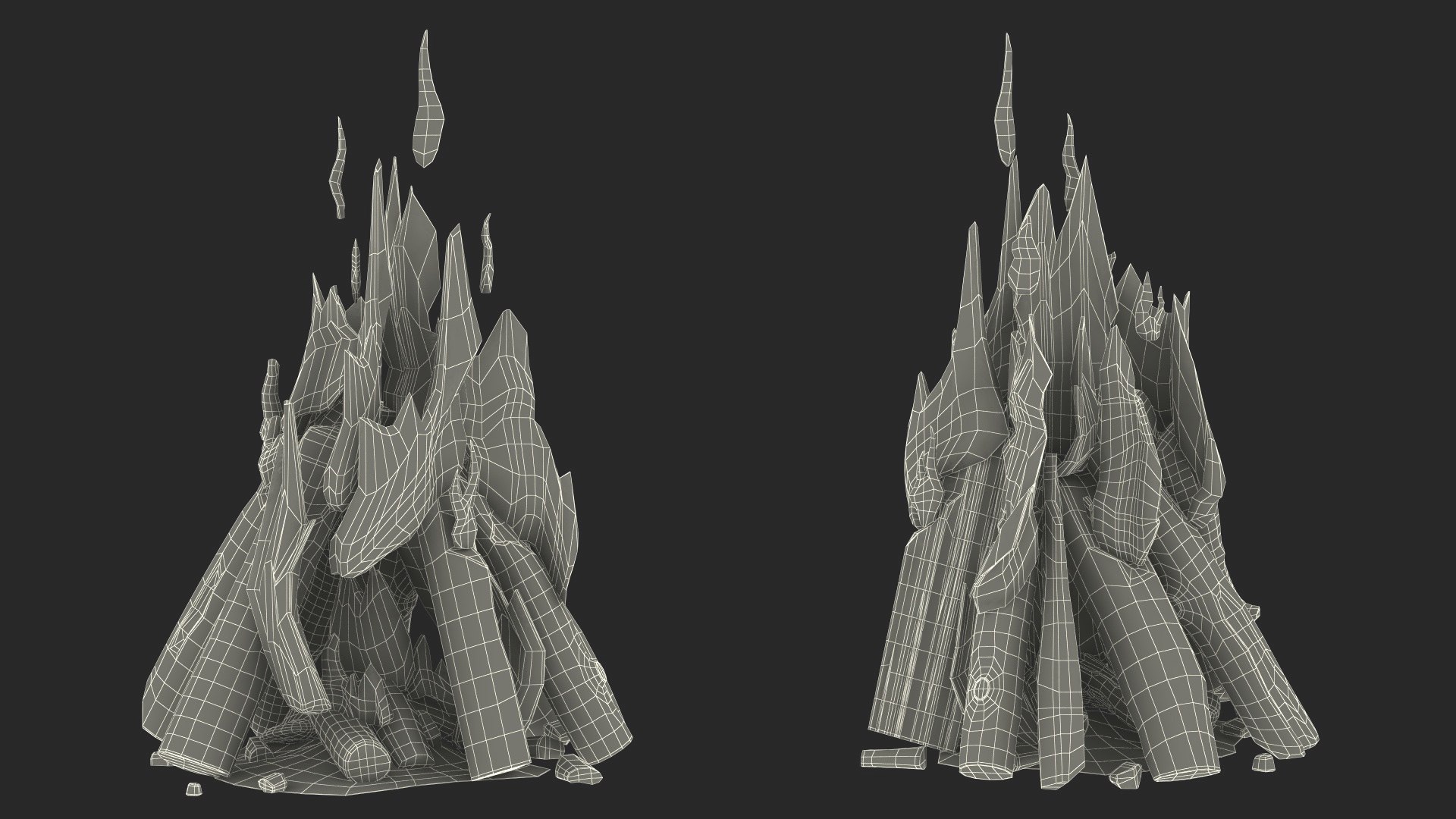 3D Burning Wooden Logs Collection 2 - TurboSquid 2421502