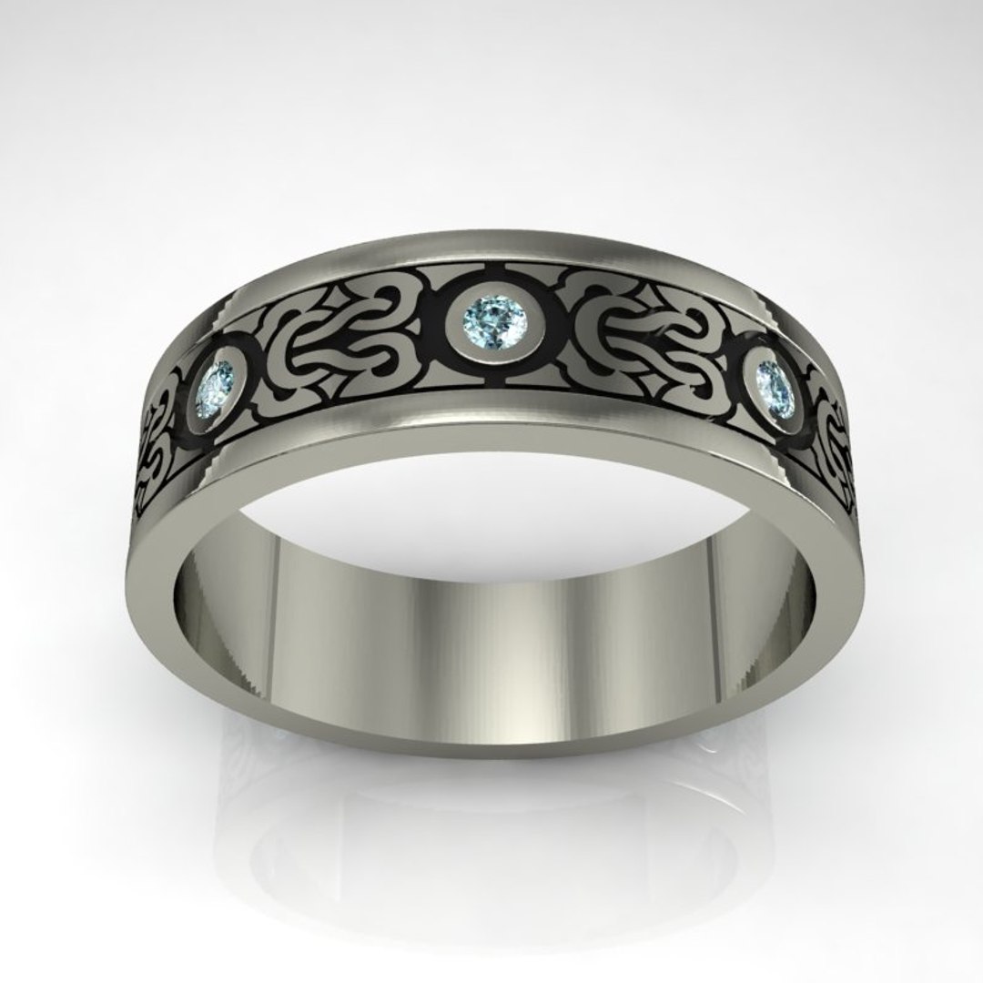 3d Ring Gold Silver