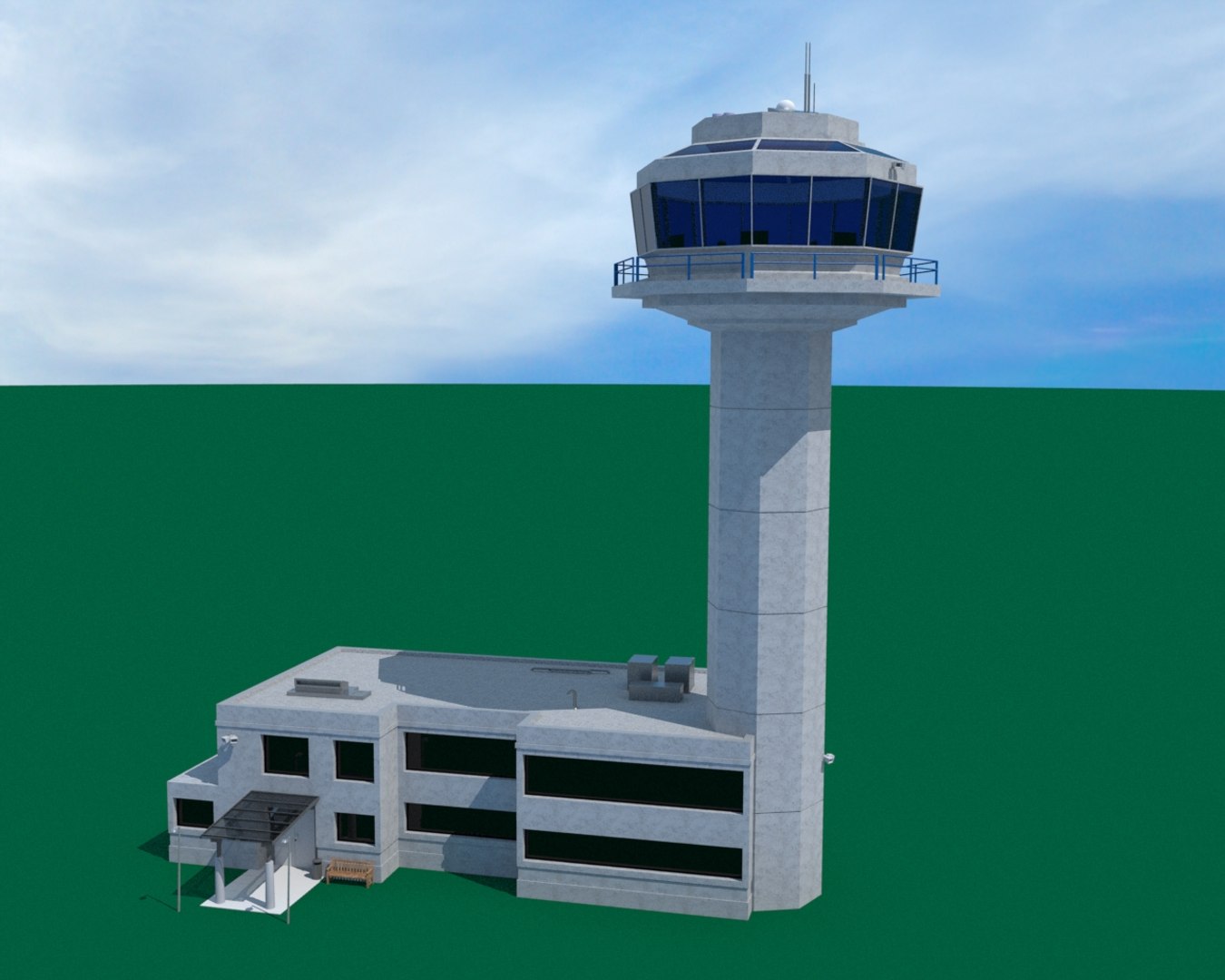 control tower airport traffic fbx